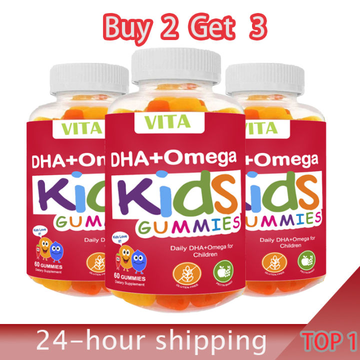 Kids Gummies OMEGA + DHA Gummy Vitamin Zinc C Probiotics for Brain ...