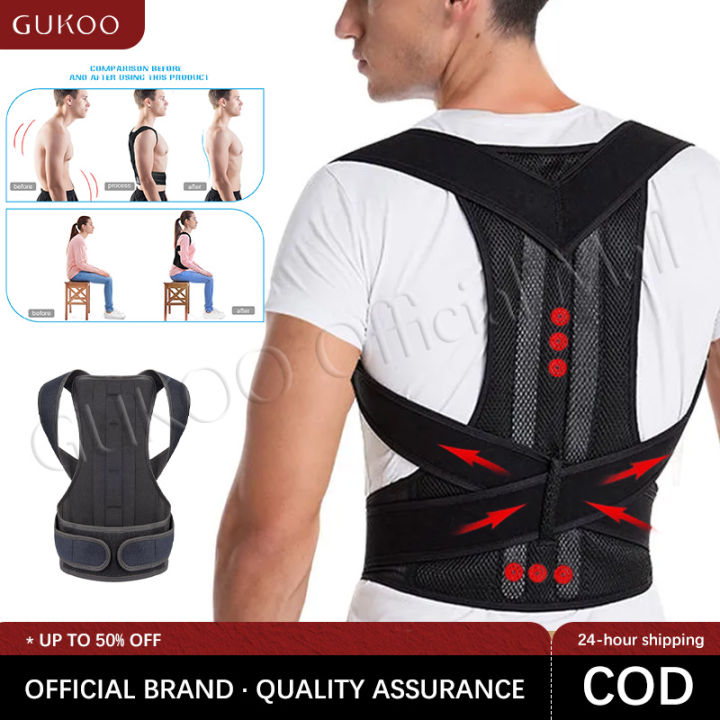 GUKOO Back Straightener Posture Corrector for Men Adjustable Spine Back ...