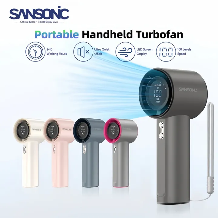 SANSONIC พัดลมมือถือ ความเร็วสูง แบบพกพา ทํางานเงียบ ปรับความเร็วได้ ...
