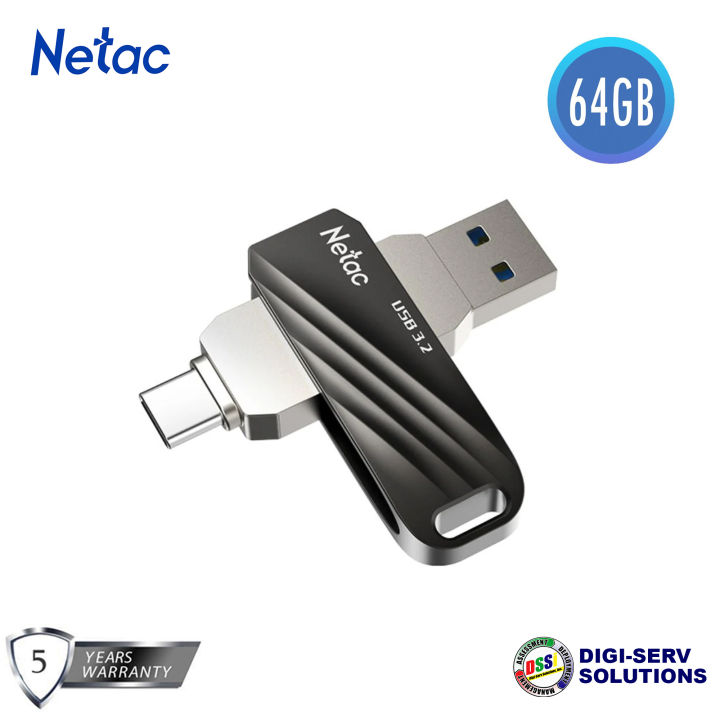 Netac US11 64GB USB 3.2 + Type-C USB Dual Flash Drive | Lazada PH
