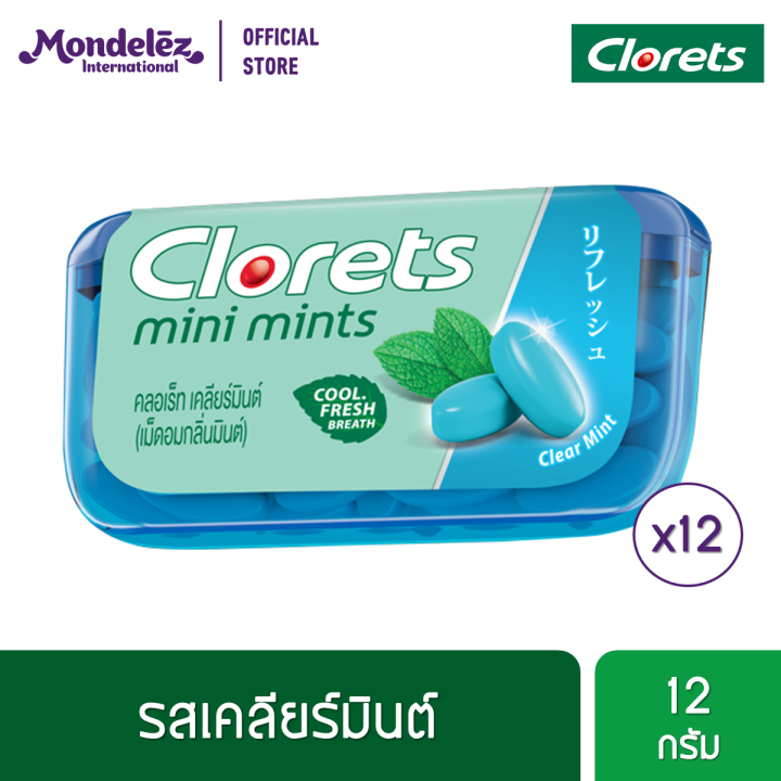 [แพ็ค 12 กล่อง] Clorets Mini Mints Clear Mint มินิ มินต์ เคลียร์มินต์ ...