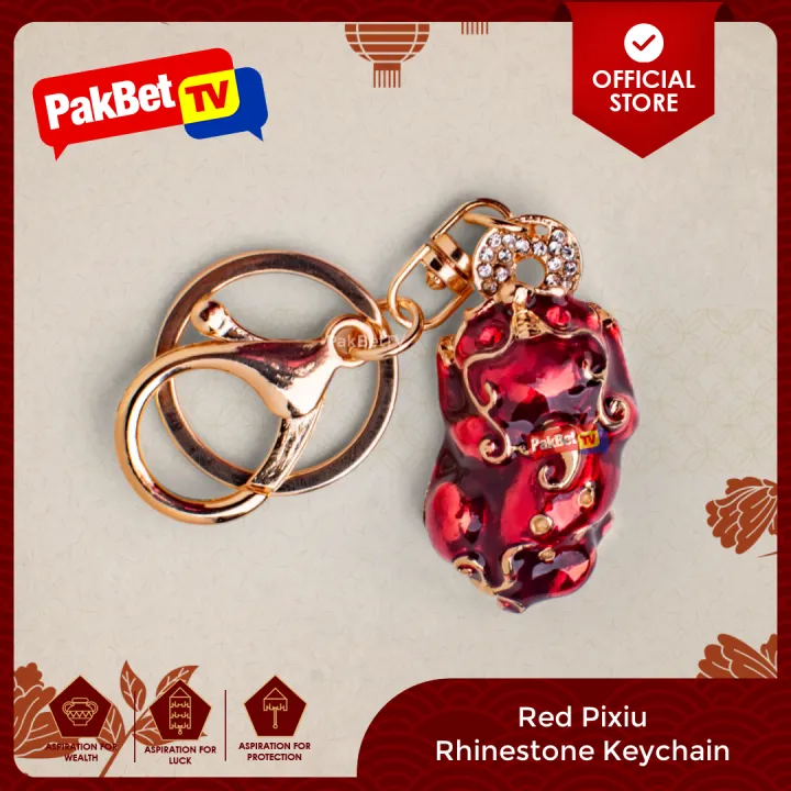 Red Pixiu Rhinestone Keychain | Feng Shui by PakBet TV | Lazada PH