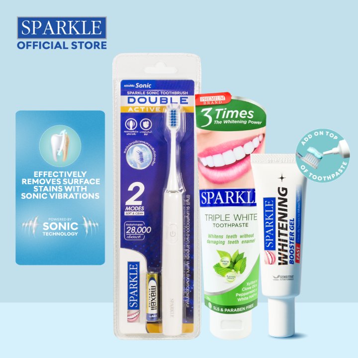 SPARKLE Double Active Trio (Double Active, Booster Gel, Triple White Toothpaste) | Lazada PH