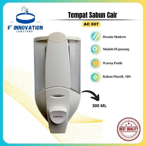 Tempat Sabun Cair Dispenser Dinding Kamar Mandi 300ml AC007 Putih | Lazada Indonesia