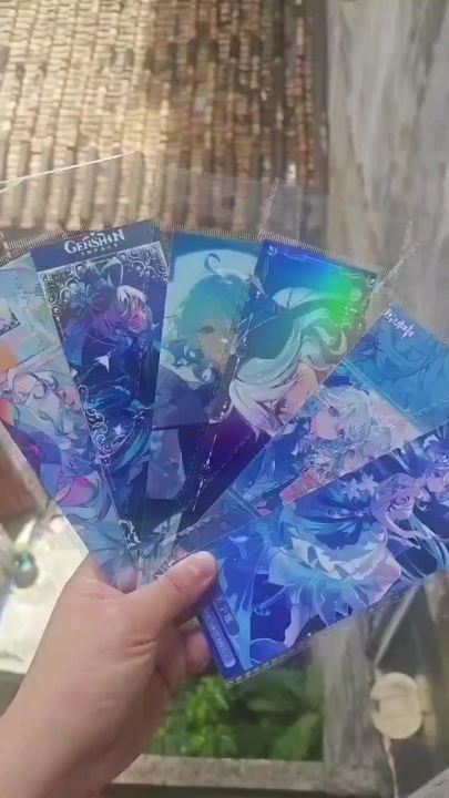 6Pcs/Lot Game Genshin Impact 2D animation peripheral bookmark Focalors ...