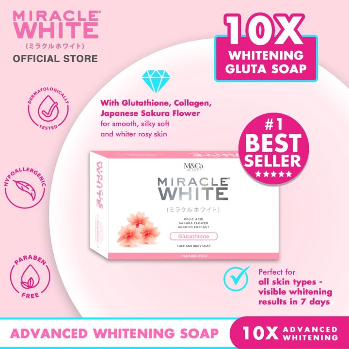Miracle White Glutathione Soap Original Intensive Whitening Soap 10x ...