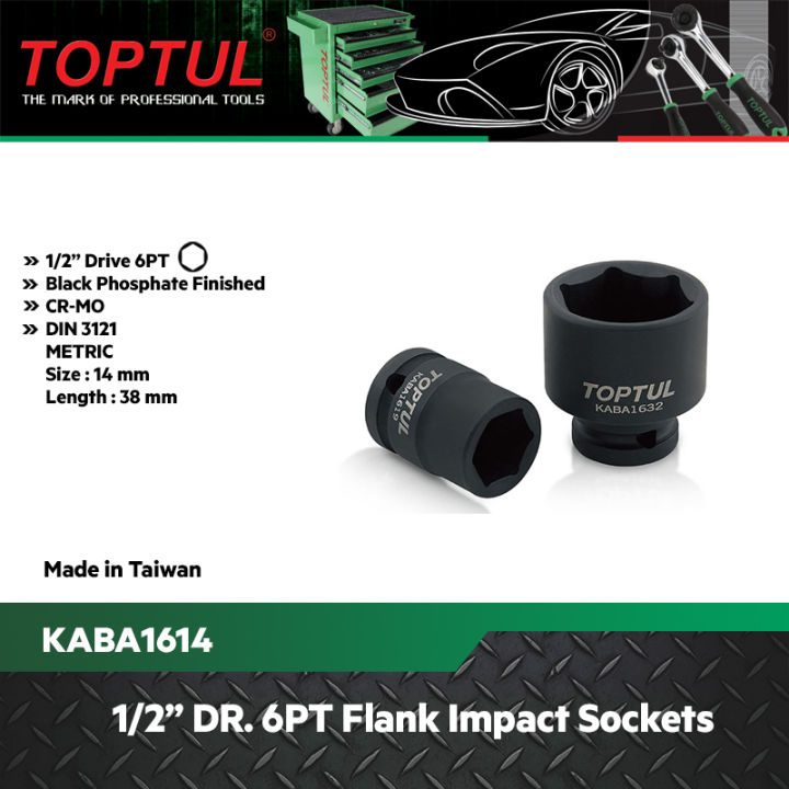Toptul - 1/2" DR. 6PT Flank Impact Socket | Lazada PH