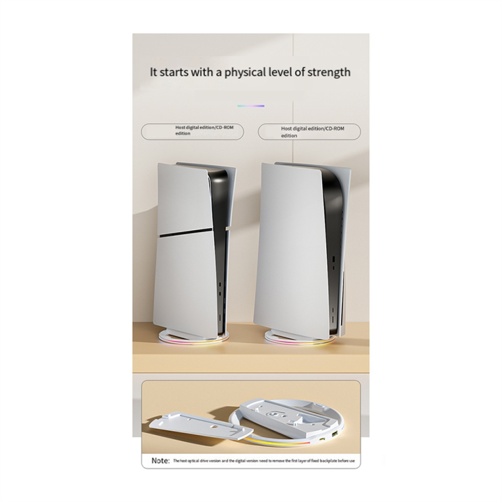 Vertical Stand for PS5 Slim Console Disc and Digital Edition Holder RGB ...