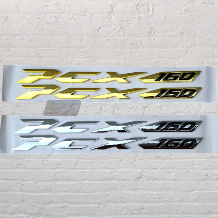 sticker logo emblem body pcx 160 pcx 150 kanan kiri gold chroum ...
