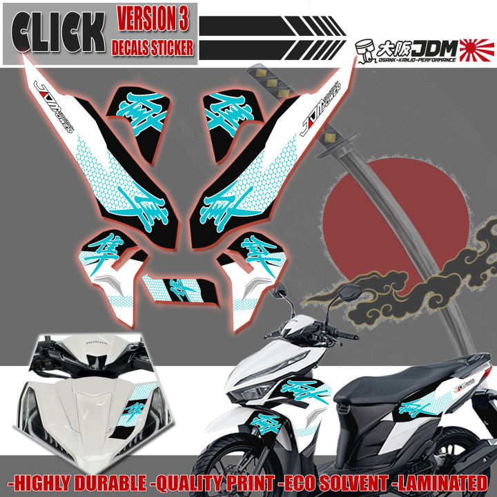 NEW HAYABUSA DECALS FOR HONDA CLICK VERSION 3 MOTORCYCLE/ HAYABUSA ...