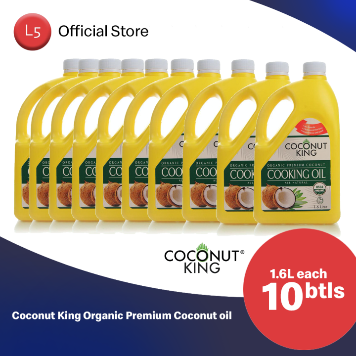 Coconut King Organic Premium Coconut Cooking Oil 1.6L (10 bottles ...
