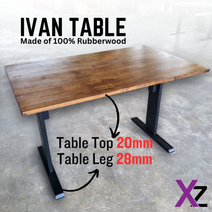 Ivan Table made of 100% Solid Rubberwood Study Table/Working Table ...