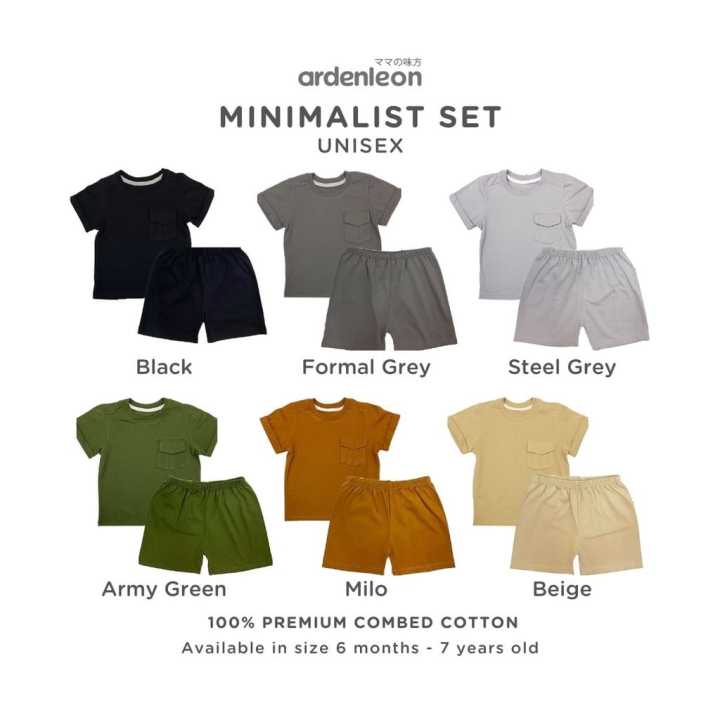 ARDENLEON Unisex Minimalist Set Setelan Anak (6 Mo-7 Yr) | Lazada Indonesia