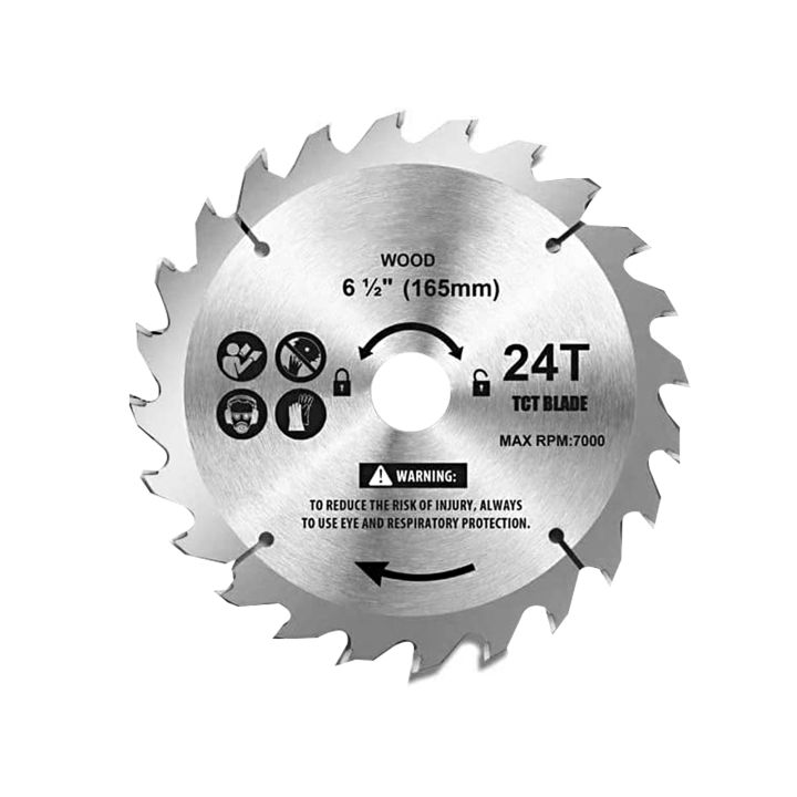 6-1/2-Inch 165 mm TCT Circular Saw Blades, 24 Teeth Wood Cutting Disc ...