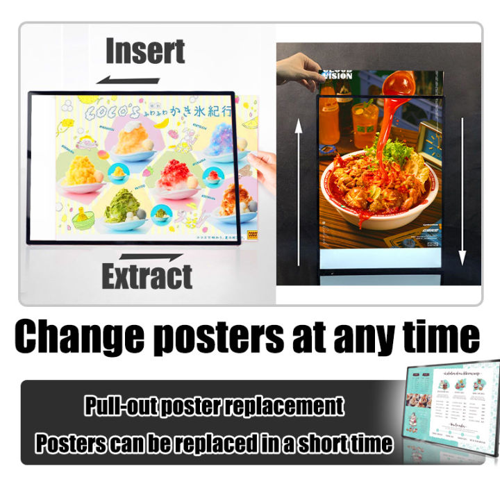 menu board with led light A4-A3-A2 adjustable angle, adjustable ...
