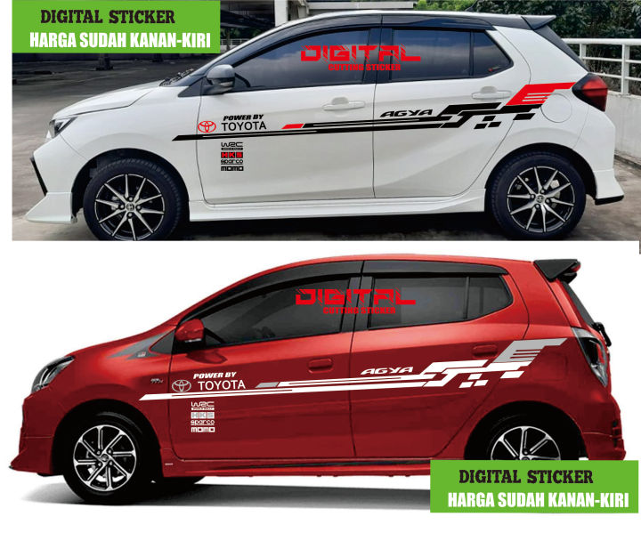 STIKER STRIPING MOBIL AGYA ALL NEW STICKER BODY SAMPING | Lazada Indonesia