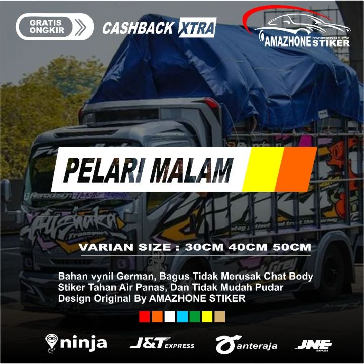 Stiker Kaca Depan Truk Pick Up Stiker Pelari Malam Stiker Variasi Kaca 3806