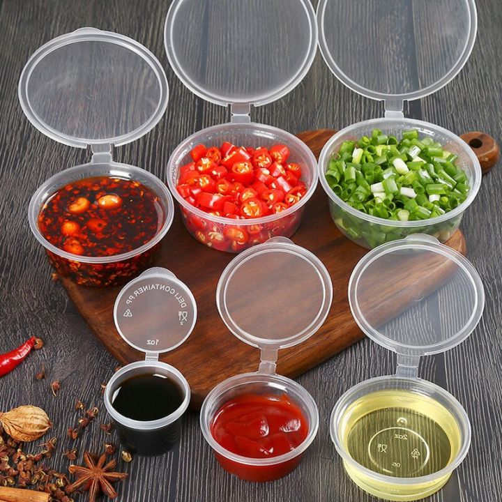 10PCS Disposable Sauce Seal Box Mini Transparent Plastic Sealed Box ...