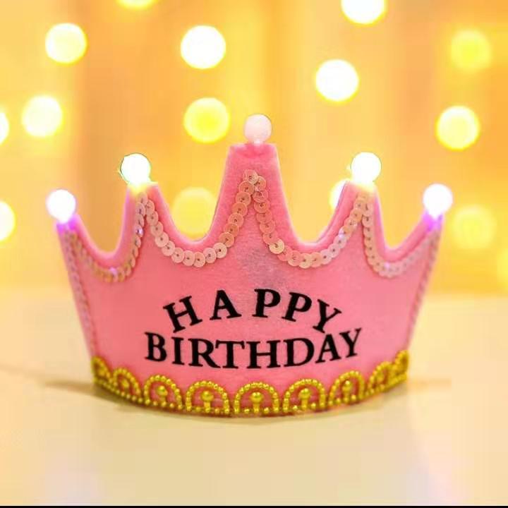 LED lit birthday crown headband party decoration accessories luminous ...