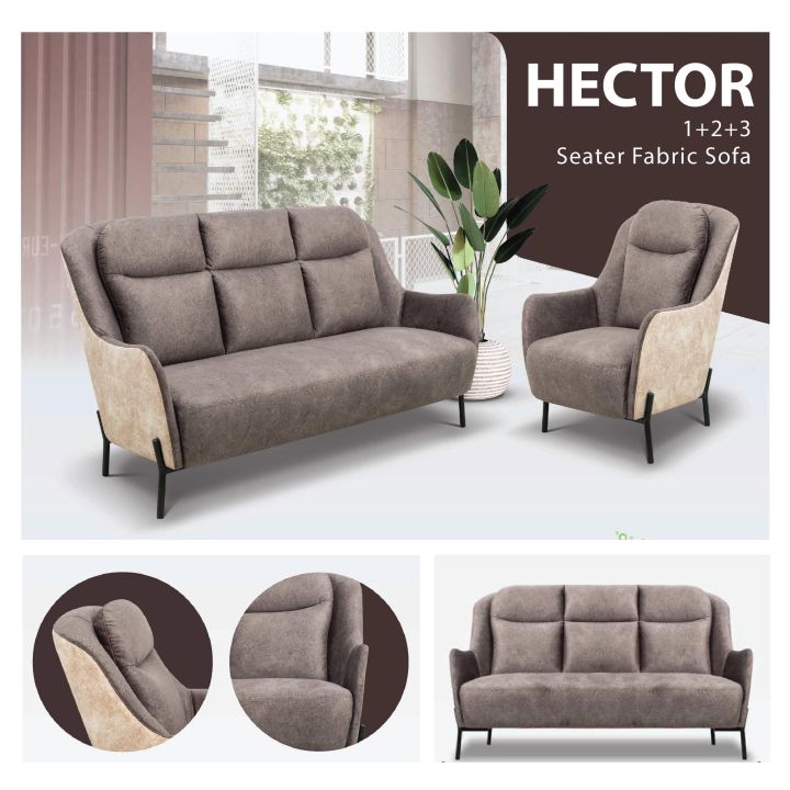 HECTOR SOFA SET/ 1+2+3 SEATER FABRIC SOFA/SET SOFA / LIVINGROOM SET ...