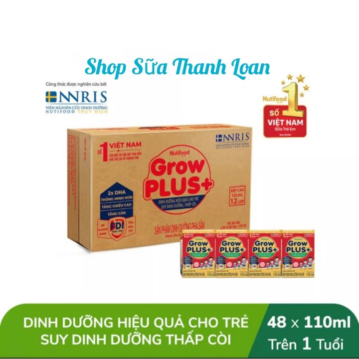 (HSD T10-2025) COMBO 2 Thùng 96 Hộp Nutifood GROW PLUS SDD 110ml ĐỎ. | Lazada.vn
