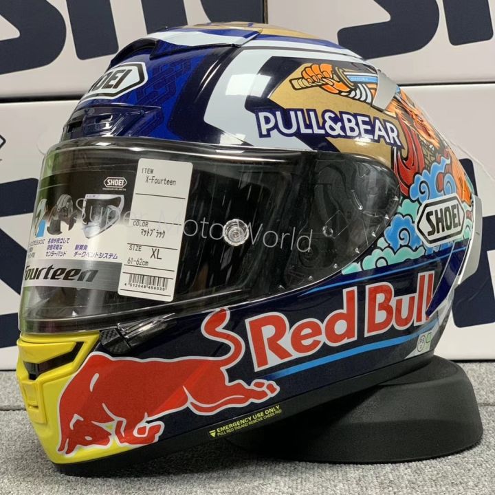 หมวกกันน็อคมอเตอร์ไซค์แบบเต็มหน้า SHOEI X14 หมวกกันน็อค Red Bull Cat ...