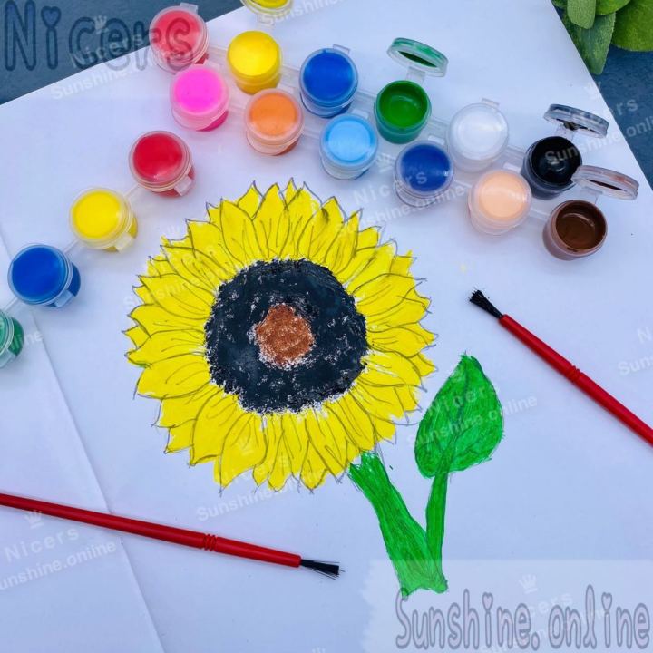 6/12 Colors Poster 2ml Paint watercolor drawing painting for kids with ...