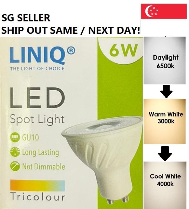 LINIQ GU10 LED 3-Color in 1 bulb, Tri Color, 3 Tone, 3-Color | Lazada ...