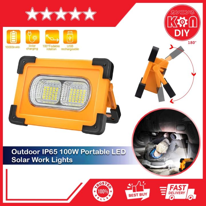 KNN-DIY 100W Portable USB And Solar Rechargeable LED Floodlight /Solar Charging LED Spotlight ...