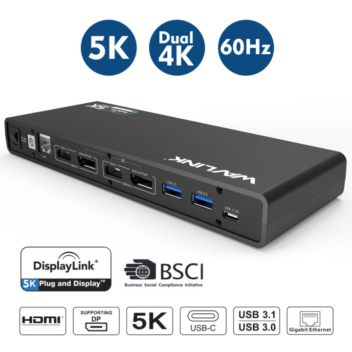 Wavlink USB C 5k Laptop Universal Docking Station Ultra HD Dual 4K ...