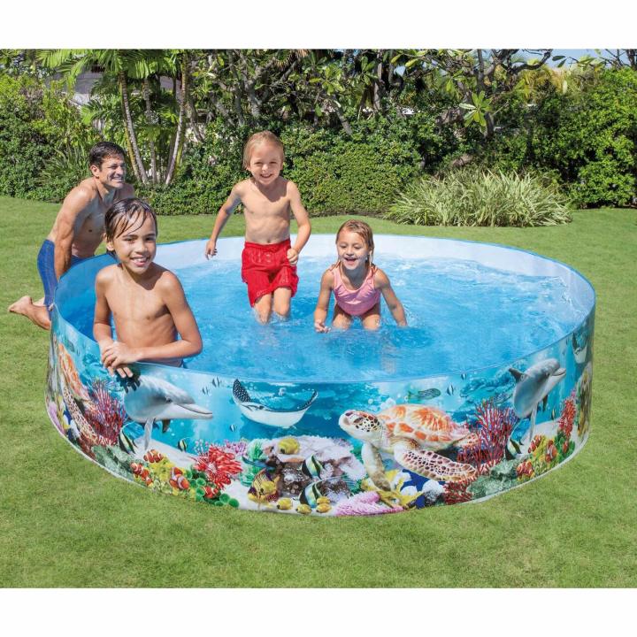 Intex Deep Sea Blue Coral Reef Snap Set Kiddie Big Swimming Pool ...