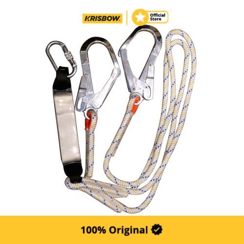 Krisbow Tali Keselamatan Dengan 2 Lanyard & Absorber - Putih/Biru ...