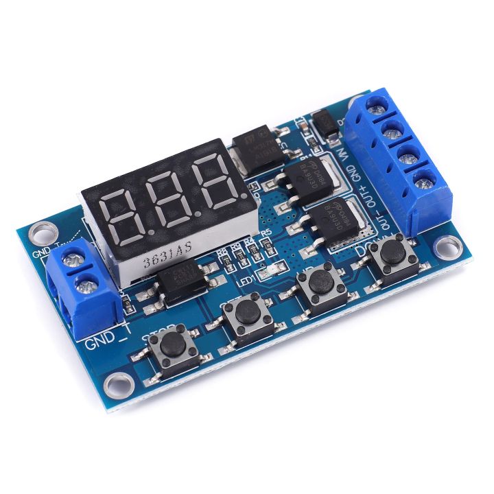 Dc 12v 24v Dual Mos Led Digital Time Delay Relay Trigger Cycle Timer Delay Switch Circuit Board