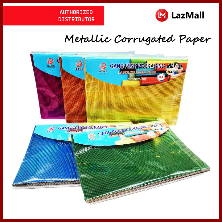 10 Sheets Corrugated Board Metallic Colored Cardboard A4 Children's ...