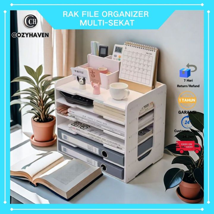CozyHaven - Rak Susun Penyimpanan File Kantor Rak Organizer File Rak ...