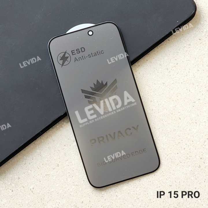 Tempered glass Full layer ESD SPY Anti Static Antigores Iphone 15 ...