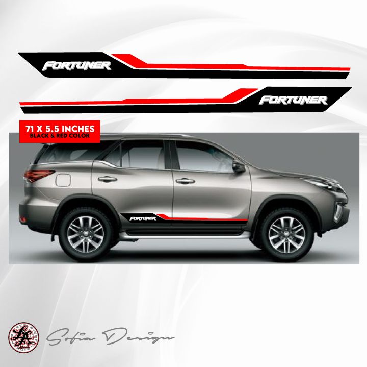 TOYOTA FORTUNER BODY STICKER CUT OUT VINYL DECALS FOR TOYOTA FORTUNER ...