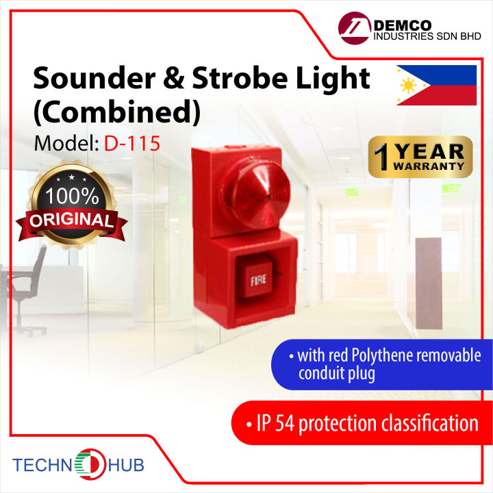 Fire Alarm Sounder & Strobe Light Combined DEMCO D-115/154L | Lazada PH