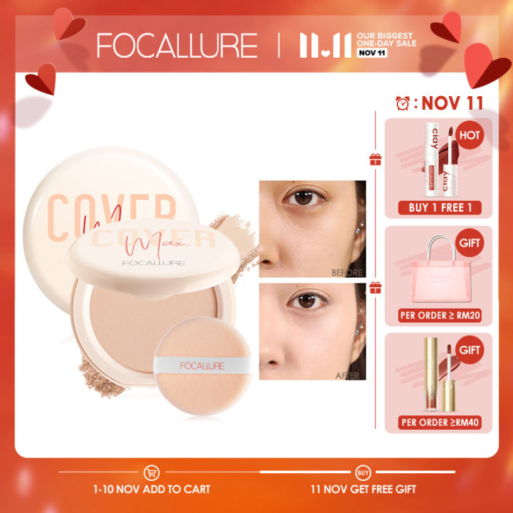 Focallure two way cake Bedak Padat Matte Cake Dengan Vitamin C Untuk ...
