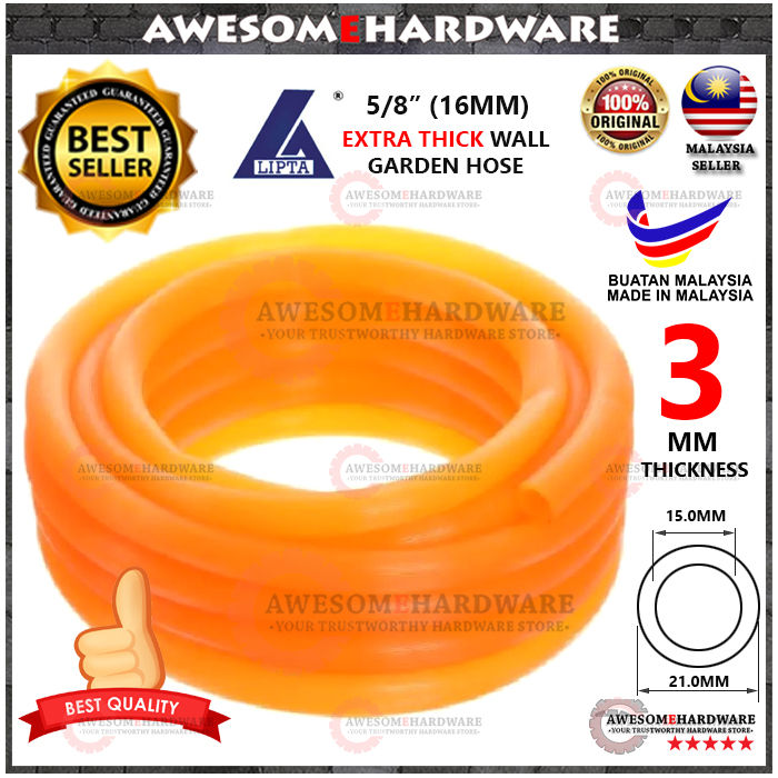 (EXTRA THICK) LIPTA MALAYSIA PREMIUM GRADE PVC ORANGE WATER GARDEN HOSE ...