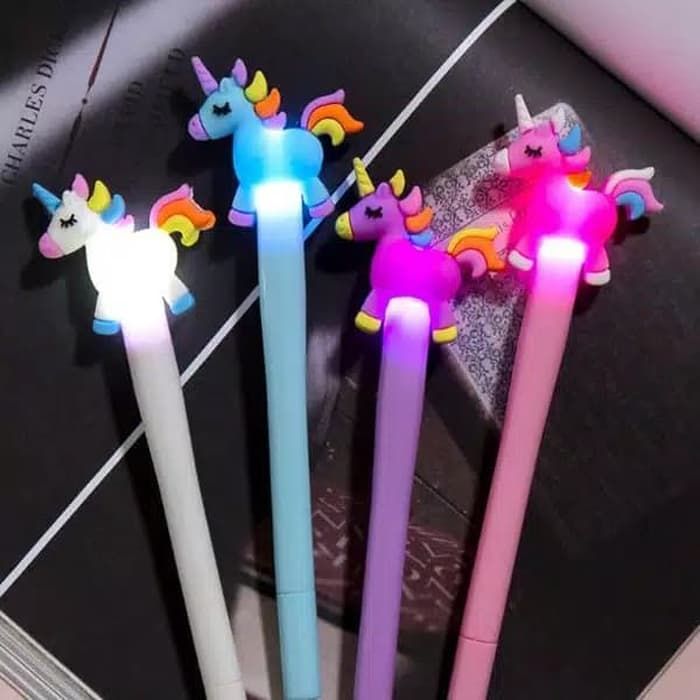 (BISA COD) Pulpen Kuda Pony LED - Pena Unicorn LED - Gel Pen Kuda Pony ...