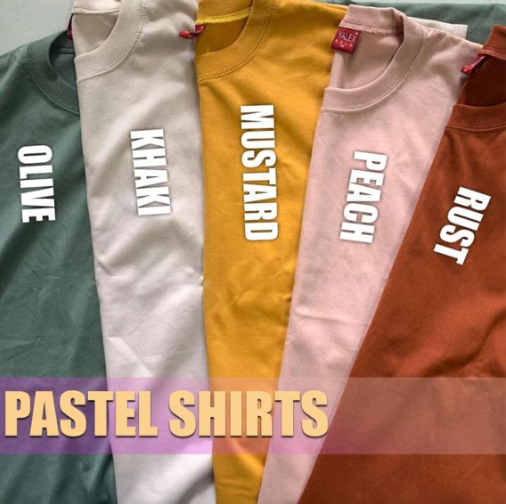 Pastel Color Tshirt - AESTHETIC Plain Tshirt Cotton Crew Neck | Lazada PH