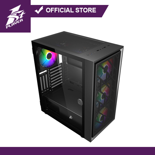 1STPLAYER AR-7 MID-TOWER GAMING CASE W/TEMPERED GLASS/MESH/M-ATX (BLACK ...