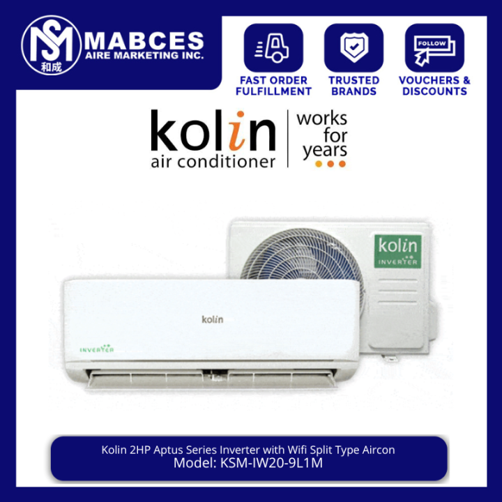 Kolin 2HP Aptus Series Inverter with Wifi Split Type Aircon KSM-IW20-9L1M | Lazada PH
