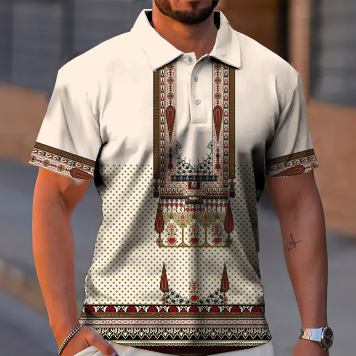 2025 Polo Barong For Men Vintage Ethnic Polo For Men Bohemian Polo ...