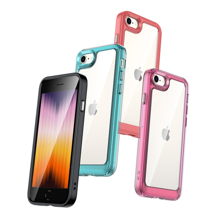 Hard Backplane Soft Border Clear Shockproof Phone Case For iPhone 8 7 6 ...
