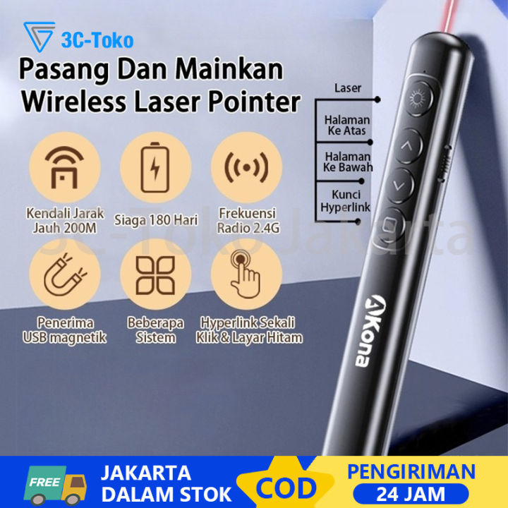 Laser Pointer Presentasi Wireless 200M Remote Presentasi Penerima USB ...