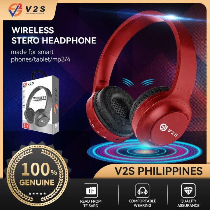 V2S EX2 Wireless Bluetooth Stereo Headphone Soft Silicone Head Beam ...