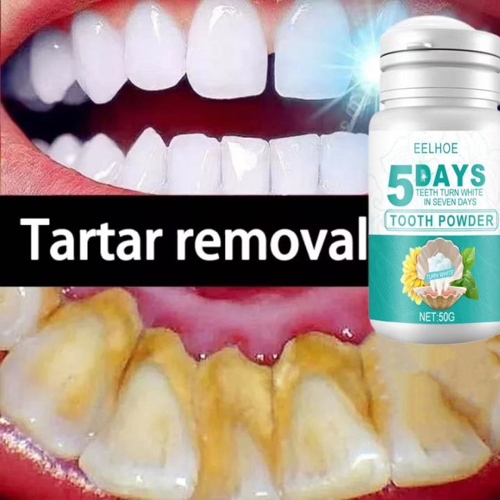 EELHOE 5-Day Tooth Powder Whitening Cleaning Tooth Stains Removing Dirt ...