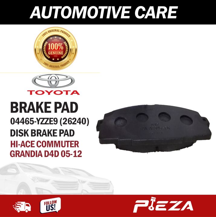 04465-YZZE9 (26240) DISK BRAKE PAD for HI-ACE COMMUTER, GRANDIA D4D 05-12 | Lazada